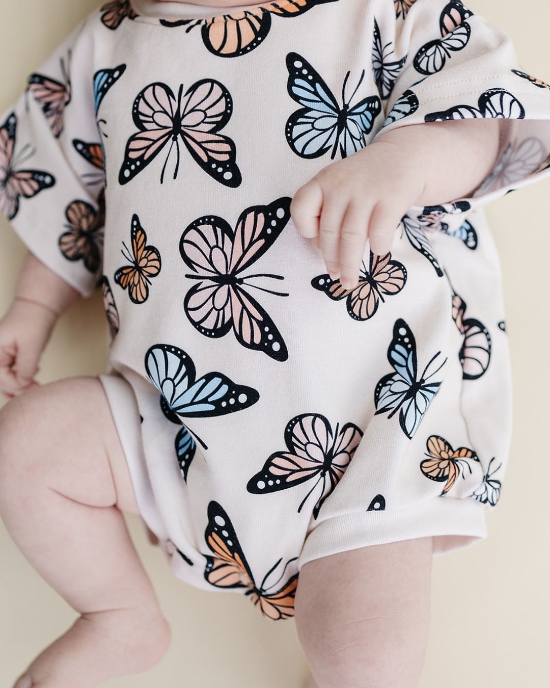 Short Sleeve Bubble Romper | Butterflies – Jo + Nicole Co.